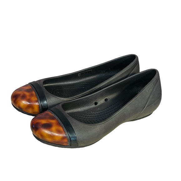 CROCS | Shoes | Crocs Brown Tortoise Cap Toe Ballet Flat Size 6 | Poshmark
